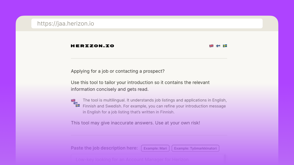 Job Application Assistant - Herizon.io